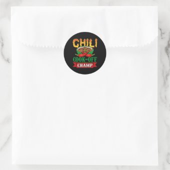 Chili Cook Off Champ Competition Winner Classic Round Sticker | Zazzle