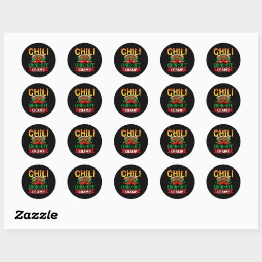 Chili Cook Off Champ Competition Winner Classic Round Sticker | Zazzle