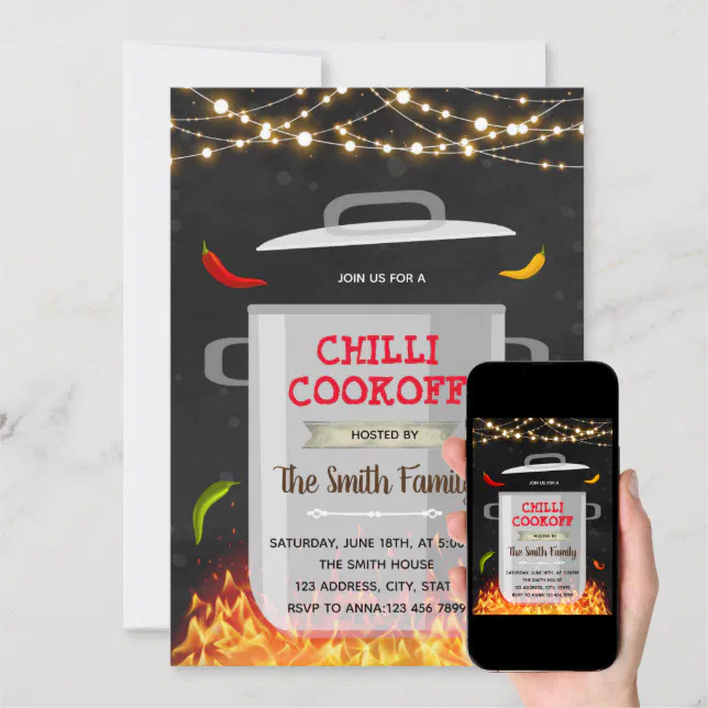 Chili cook off invitation | Zazzle