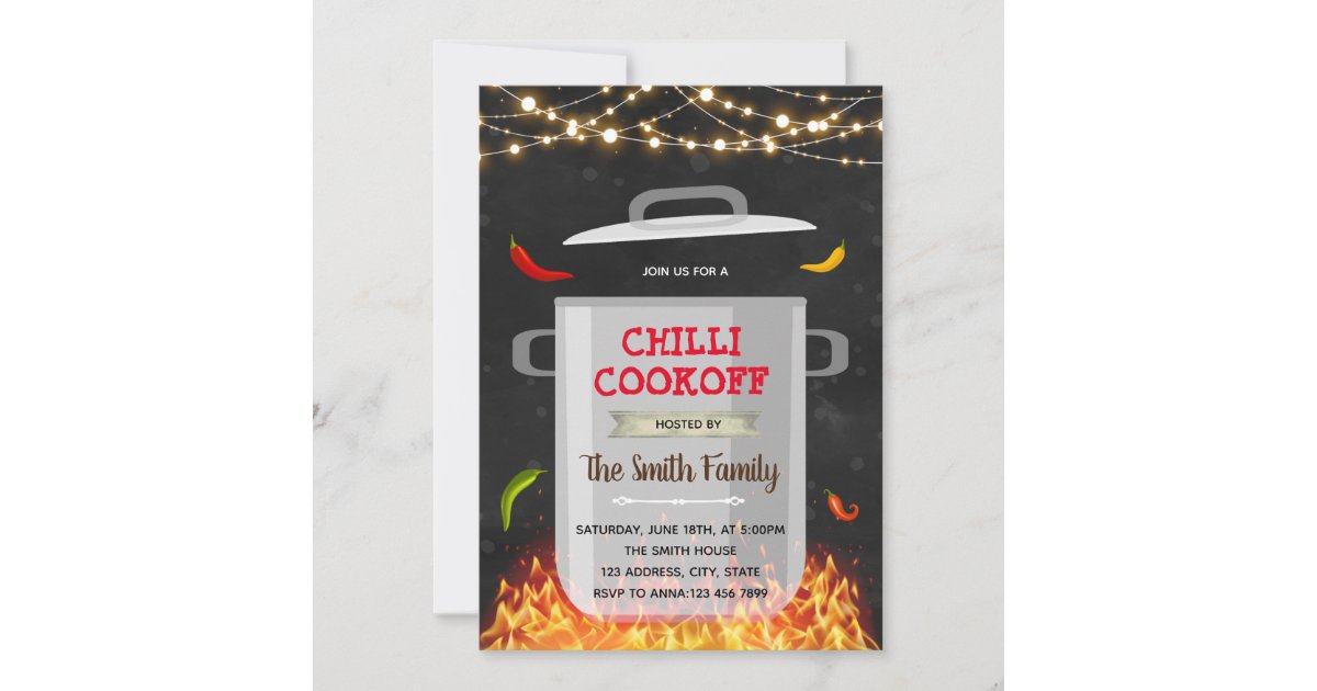 Chili cook off invitation | Zazzle