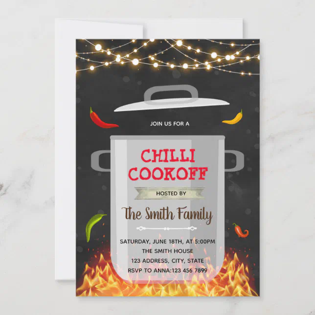 Chili cook off invitation | Zazzle