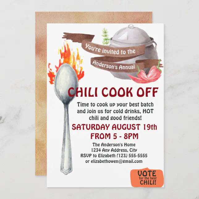 Chili Cook Off Invitation | Zazzle