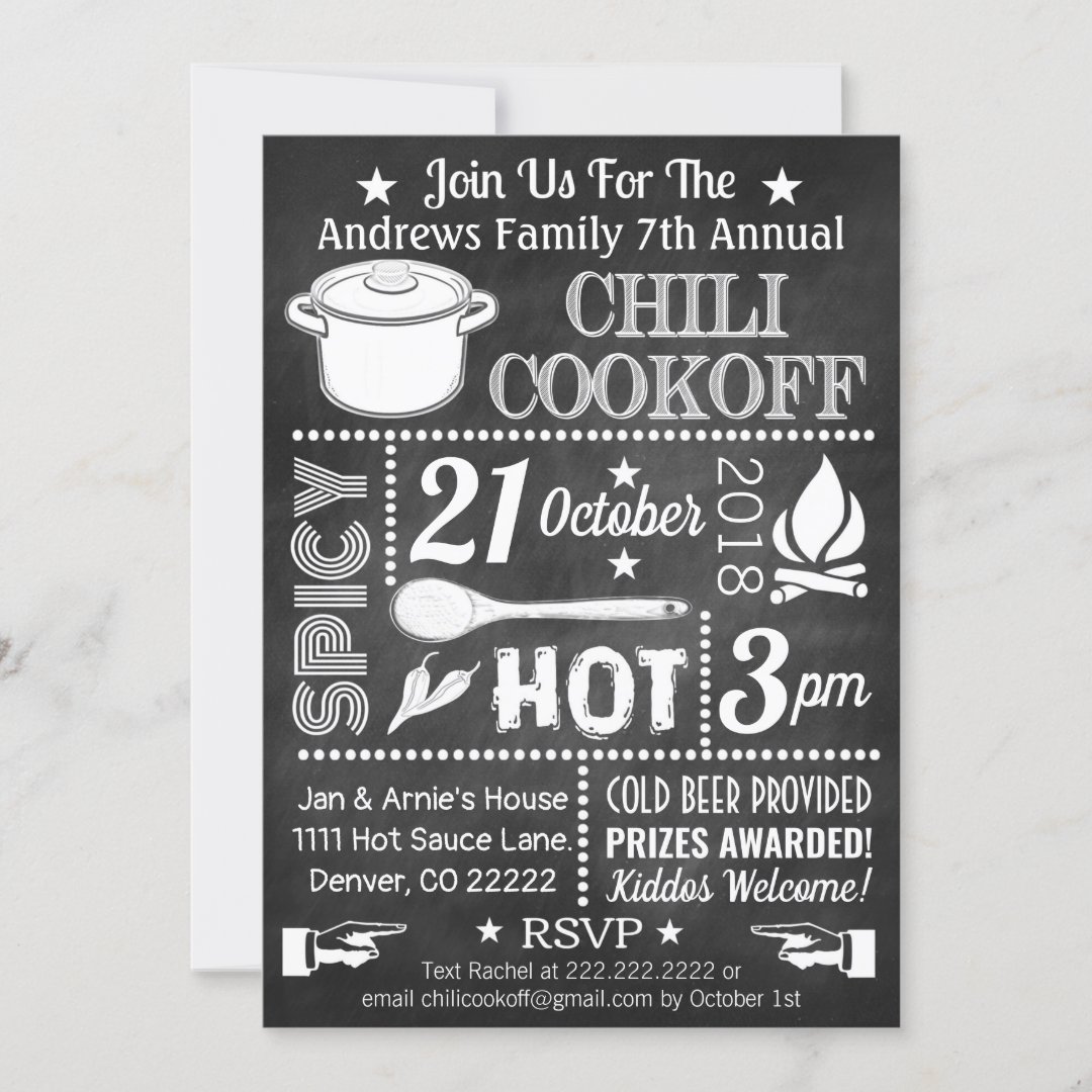 Chili Cook Off Invitation | Zazzle