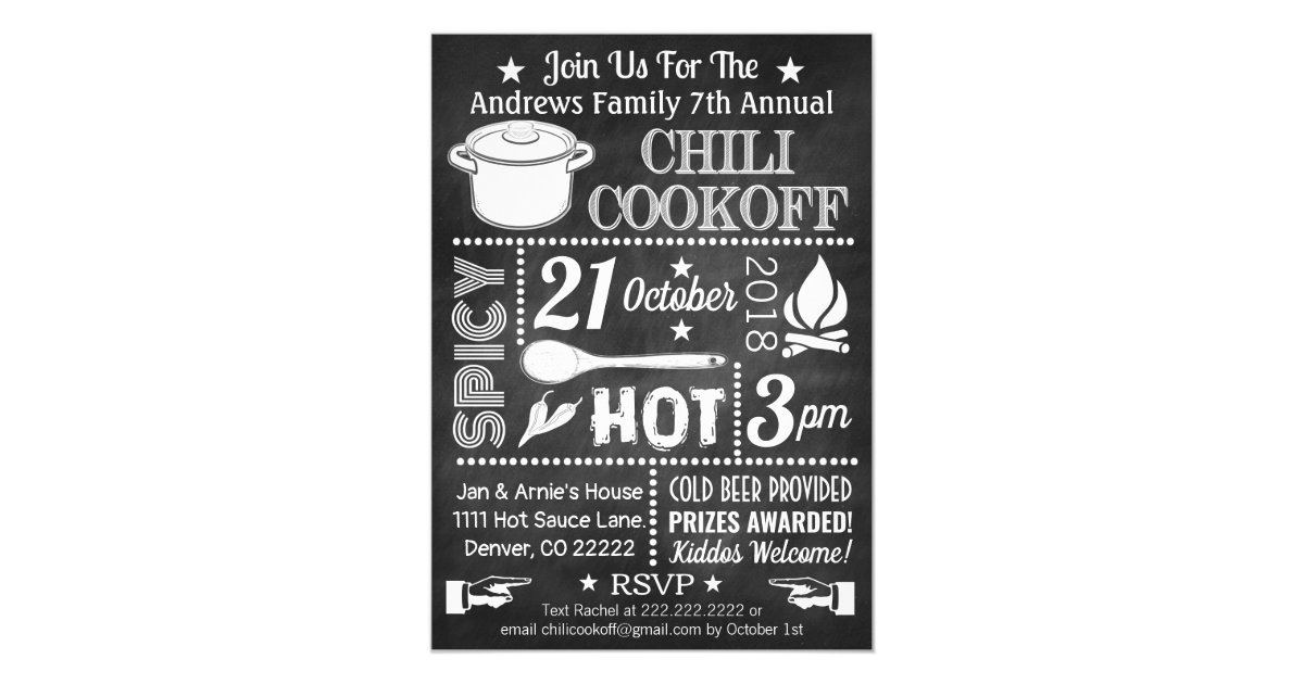 Chili Cook Off Invitation | Zazzle.com