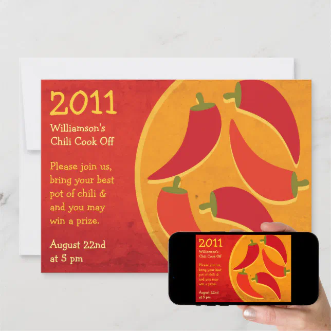 Chili Cook Off Invitation | Zazzle