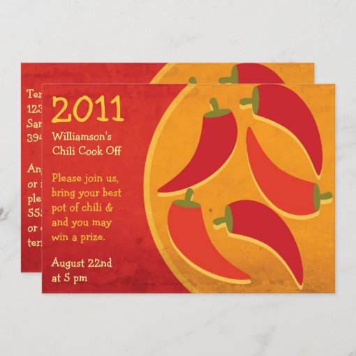 Chili Cook Off Invitation | Zazzle