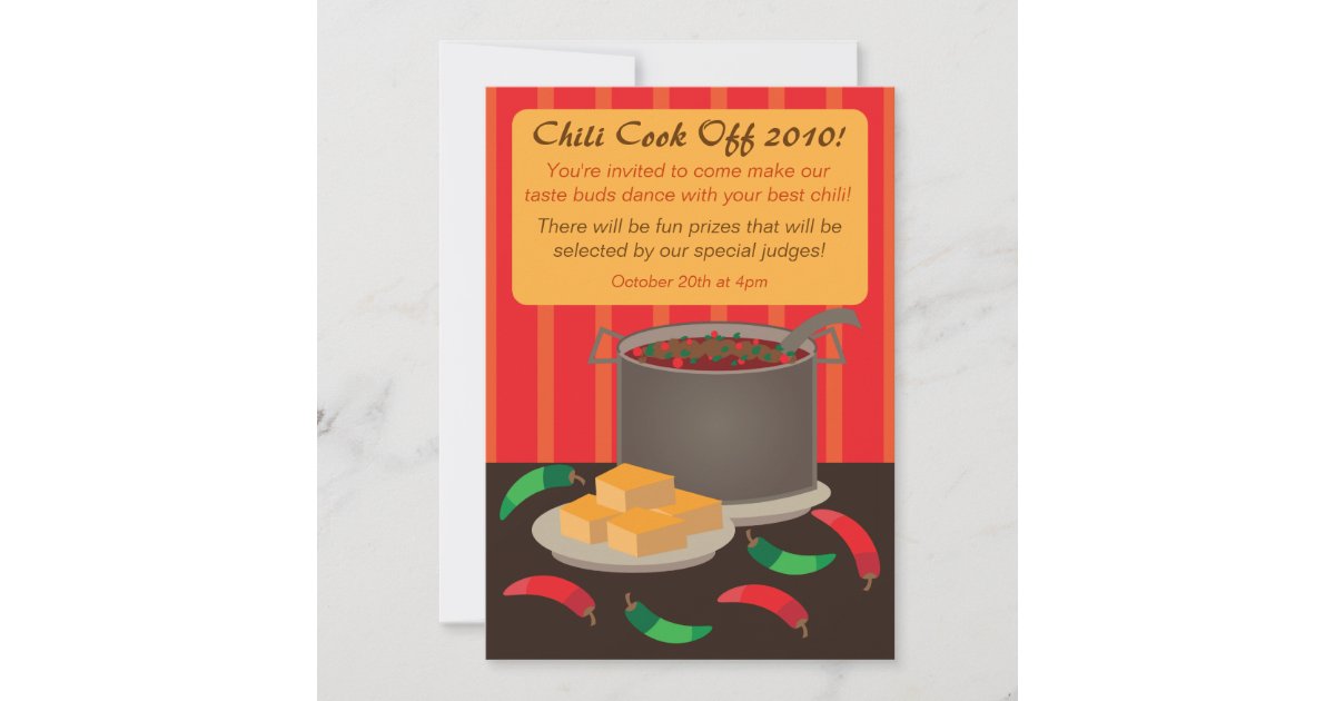 Chili Cook Off Invitation Announcement | Zazzle