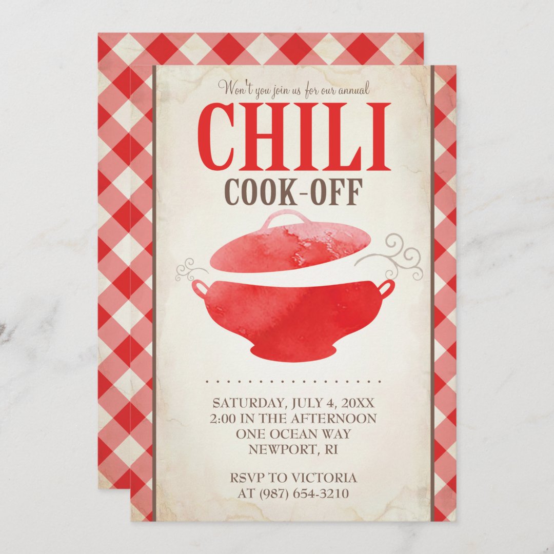 Chili Cook Off Invitations ~ BBQ Invite | Zazzle