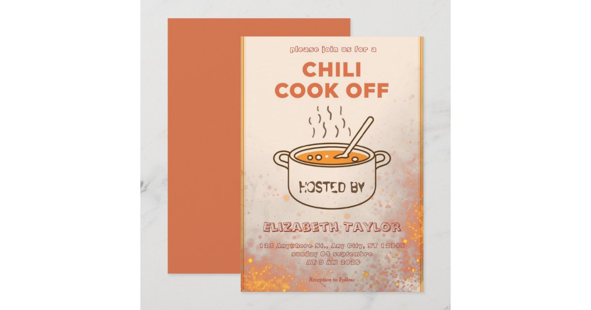 Chili Cook Off Party Invitation | Zazzle