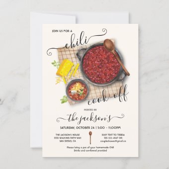 Chili Cook Off Party Invitation | Zazzle