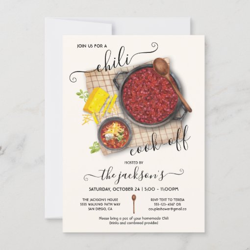 Chili Cook Off Party Invitation | Zazzle