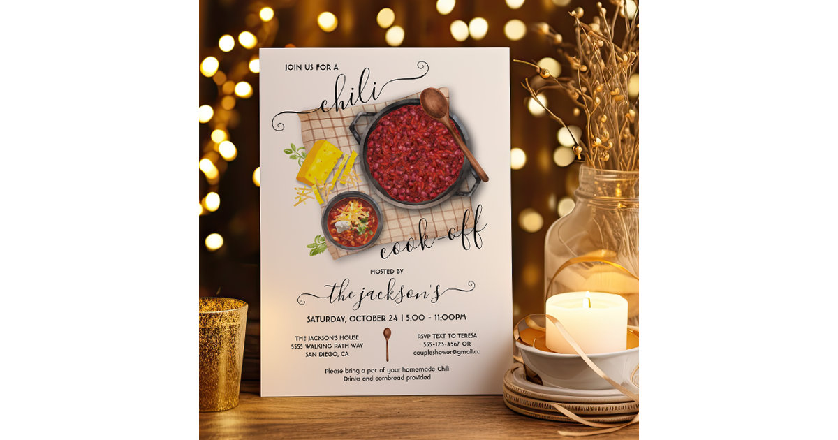 Chili Cook Off Party Invitation | Zazzle