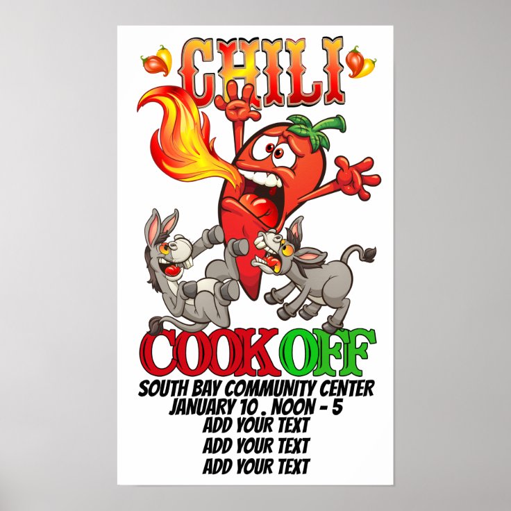 Chili Cook Off Poster | Zazzle