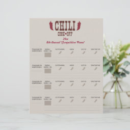 Chili Cook Off Voting Ballot Sheet | Zazzle