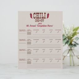 Chili Cook Off Voting Ballot Sheet | Zazzle