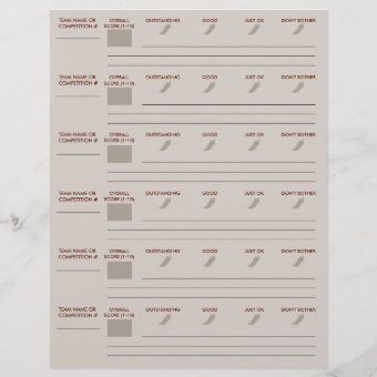 Chili Cook Off Voting Ballot Sheet | Zazzle
