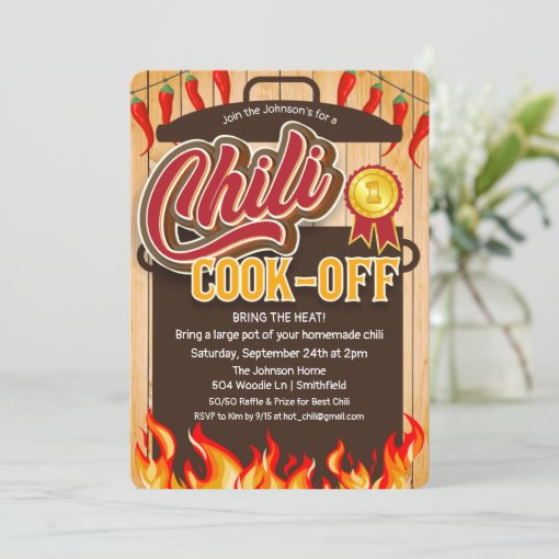 Chili Cookoff Cook Off Cook-Off Invitation | Zazzle