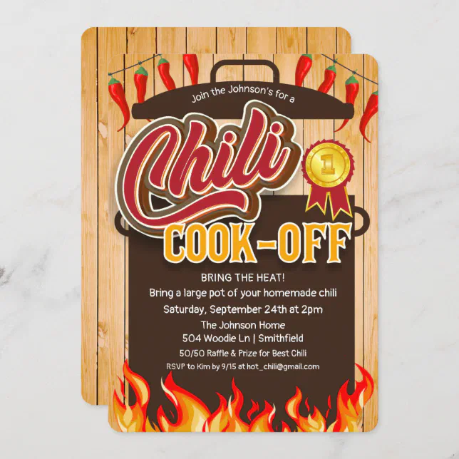 Chili Cookoff Cook Off Cook-Off Invitation | Zazzle