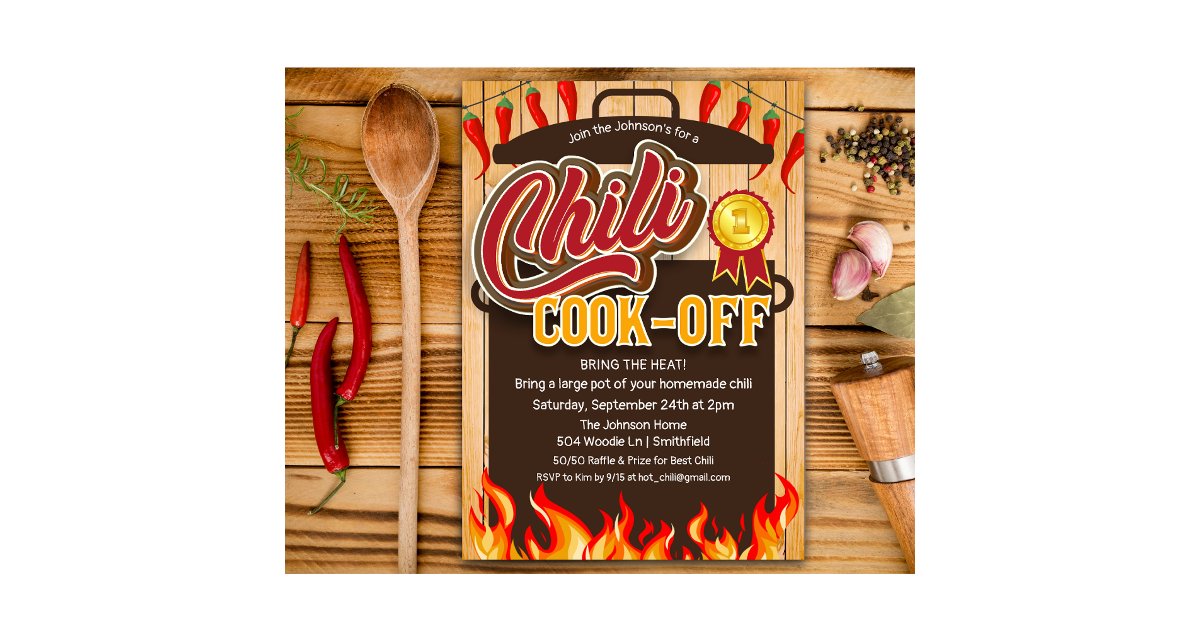 Chili Cookoff Cook Off Cook-Off Invitation | Zazzle