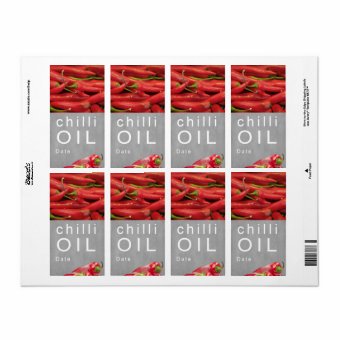 Chili oil label | Zazzle