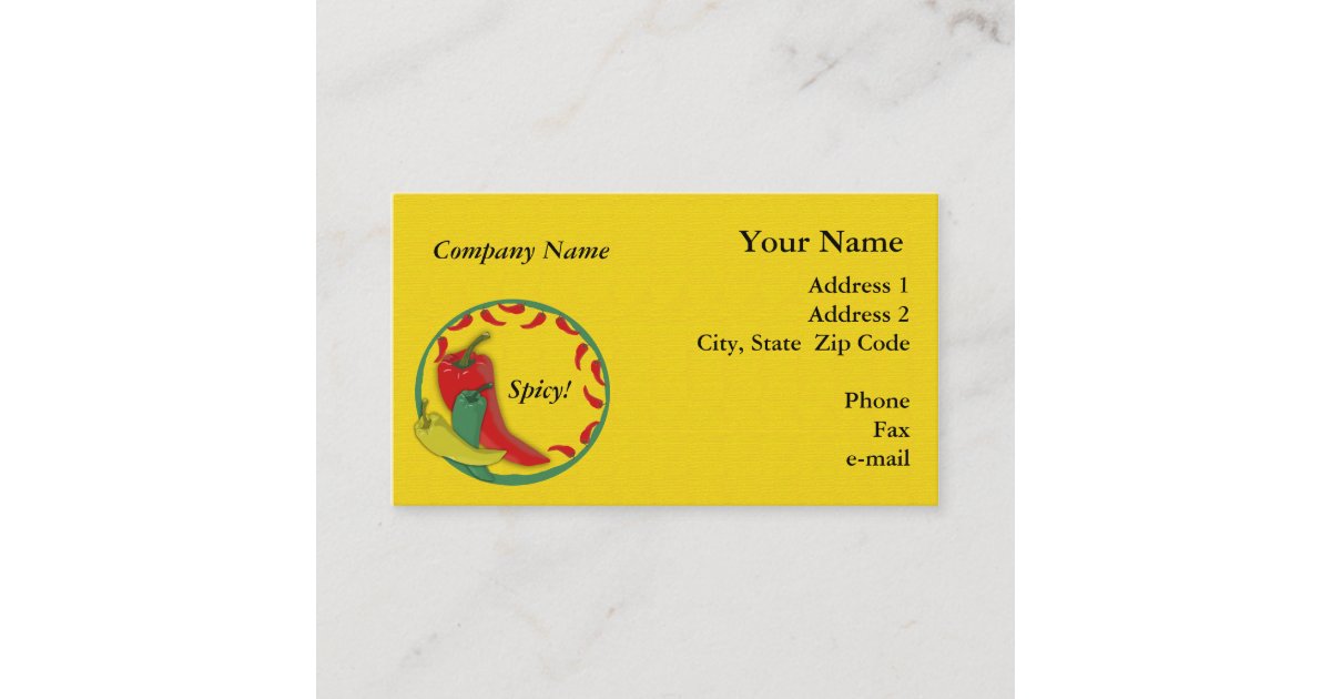 Chili Pepper Business Card | Zazzle.com