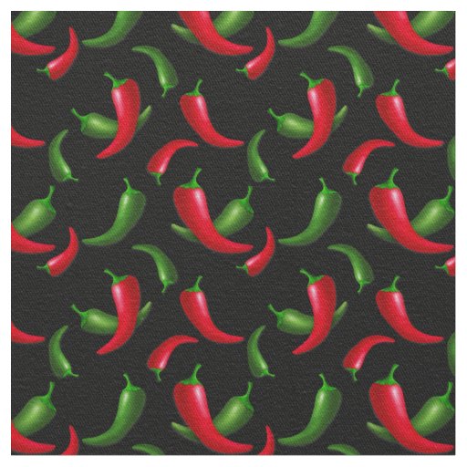 Chili pepper pattern kitchen cotton twill fabric | Zazzle