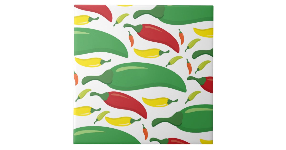 Chili pepper pattern tile | Zazzle