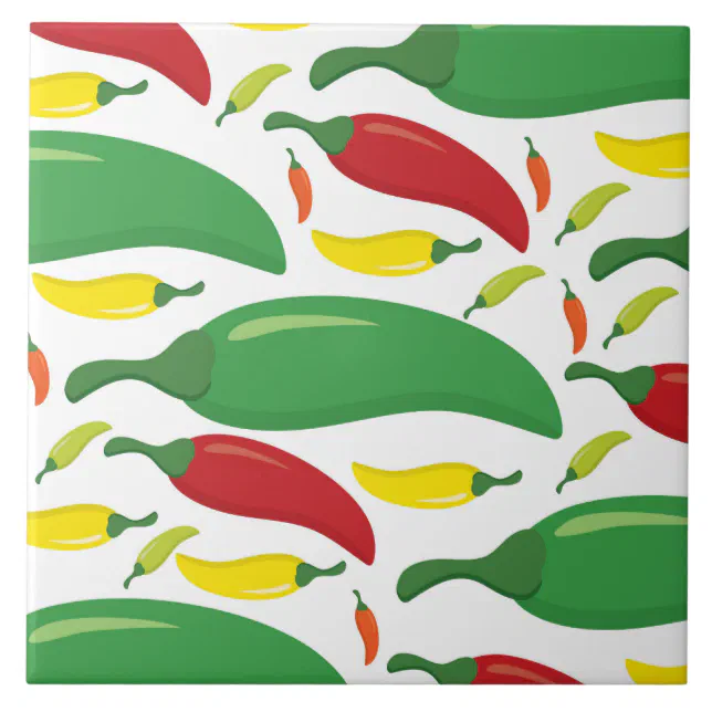Chili pepper pattern tile | Zazzle