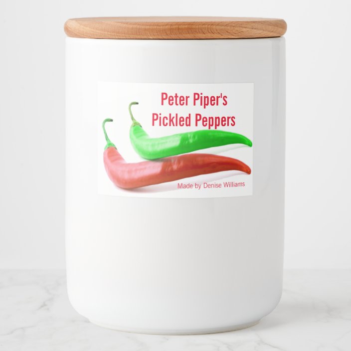 Chili Peppers Custom Jar Label | Zazzle.com