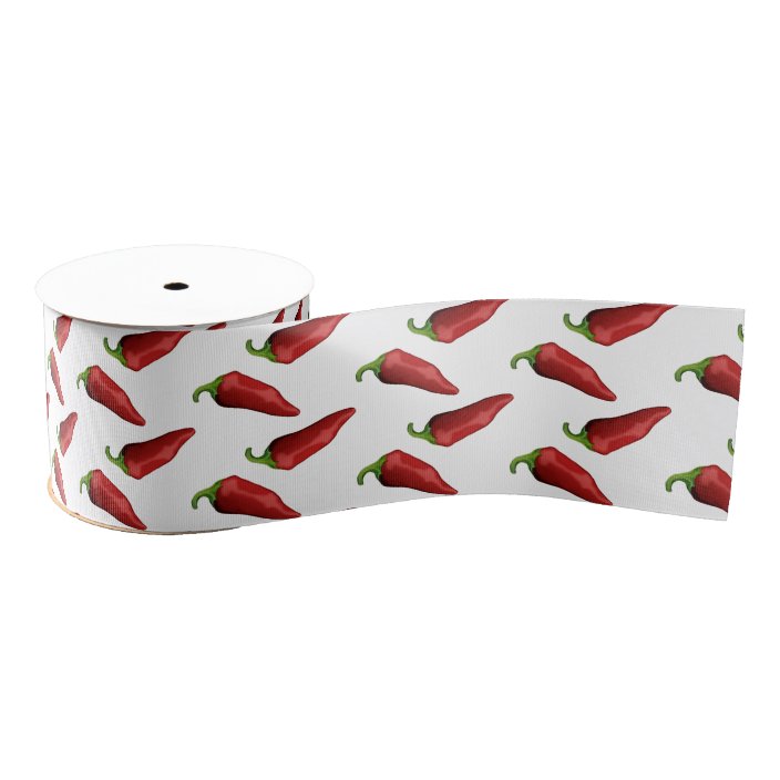Chili peppers grosgrain ribbon | Zazzle.com