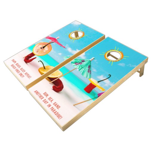 Chili Peppers On The Beach Cornhole Set | Zazzle