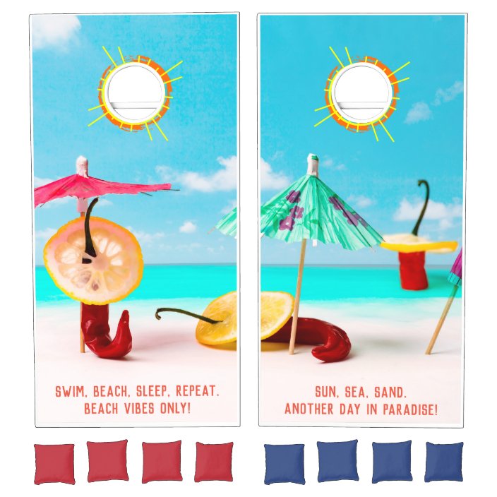 Chili Peppers On The Beach Cornhole Set | Zazzle.com