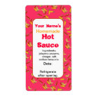 Chili Peppers Red Add Your Name Hot Sauce Labels | Zazzle