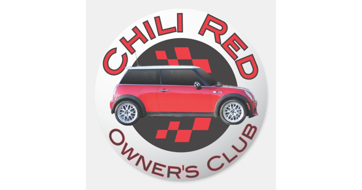 Chili Red Owner's Club sticker | Zazzle