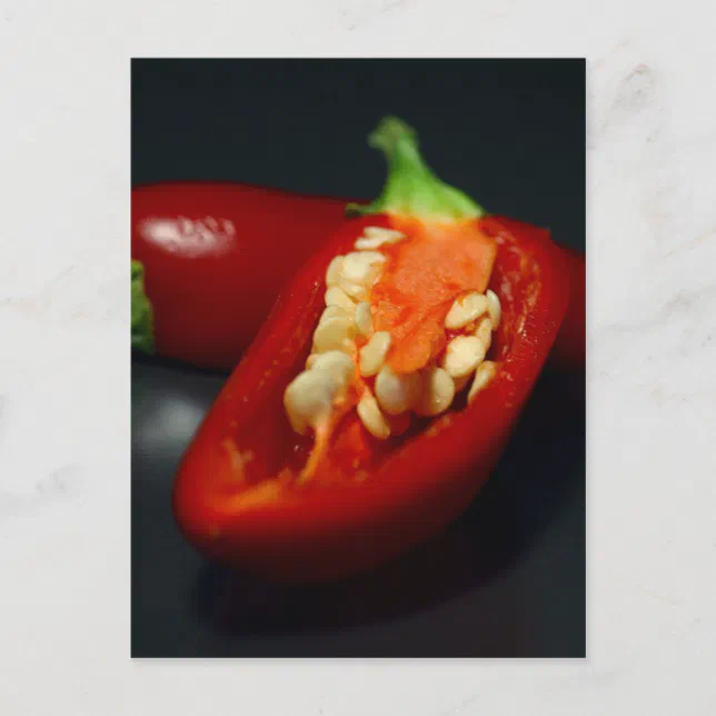 chilies-seeds,still-life postcard | Zazzle