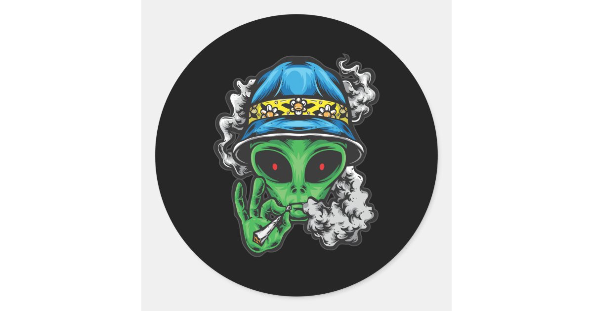 Chill Alien Classic Round Sticker | Zazzle