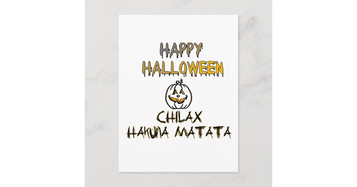 Chill and Relax Happy Halloween Collection Postcard | Zazzle