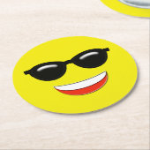 Chill Emoji Round Paper Coaster | Zazzle