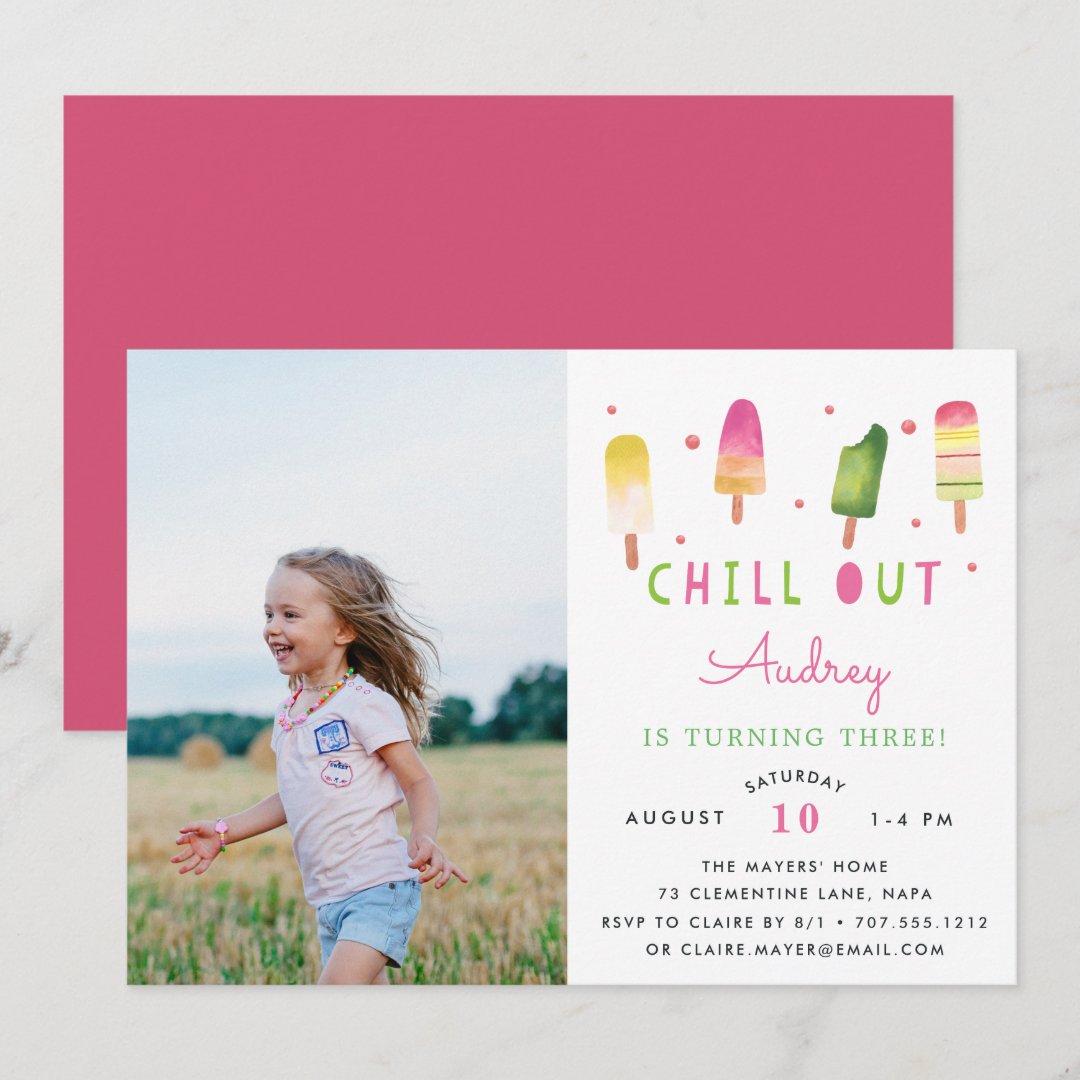 Chill Out | Photo Birthday Party Invitation | Zazzle