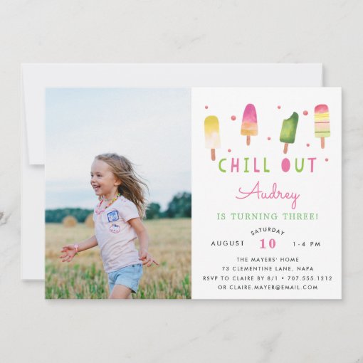Chill Out | Photo Birthday Party Invitation | Zazzle