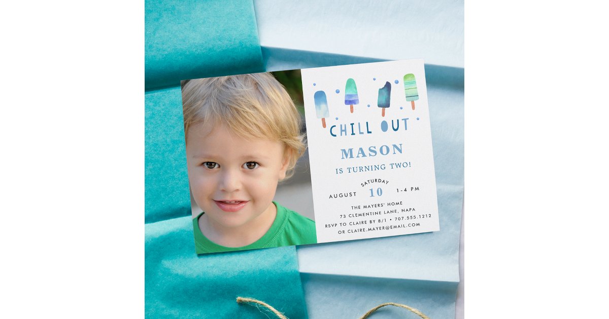 Chill Out | Photo Birthday Party Invitation | Zazzle