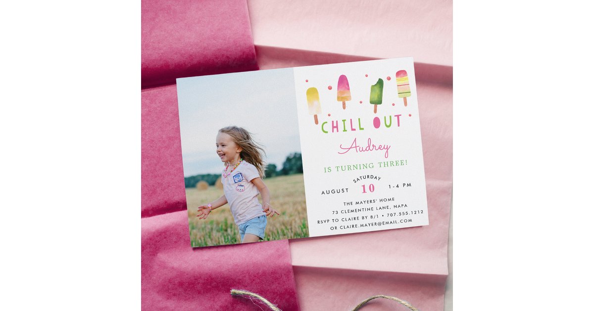 Chill Out | Photo Birthday Party Invitation | Zazzle
