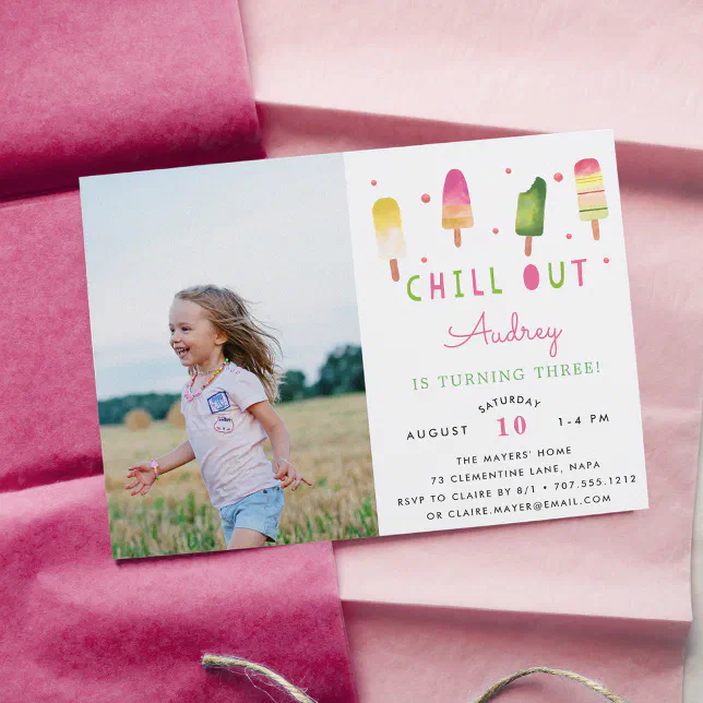 Chill Out | Photo Birthday Party Invitation | Zazzle