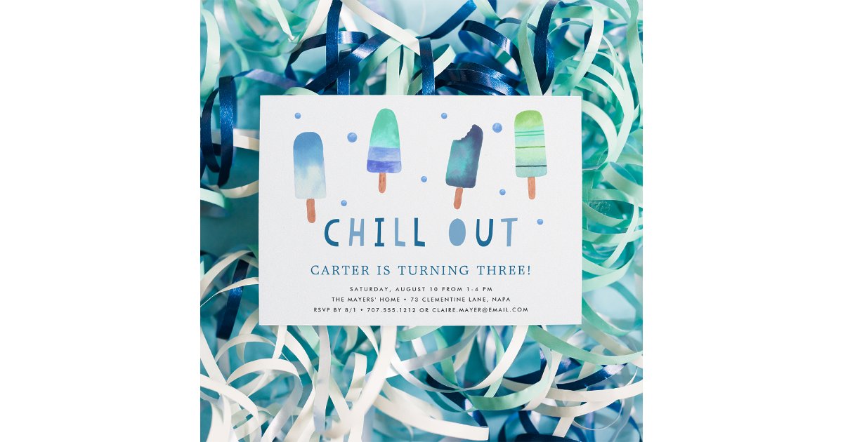 Chill Out | Popsicle Birthday Party Invitation | Zazzle