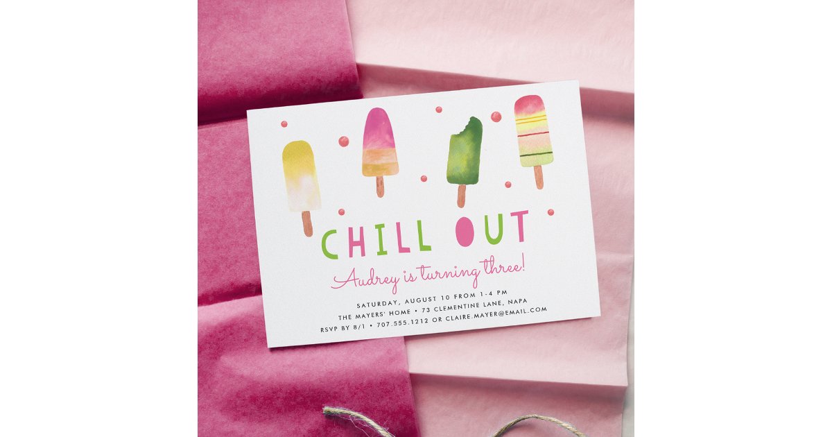 Chill Out | Popsicle Birthday Party Invitation | Zazzle