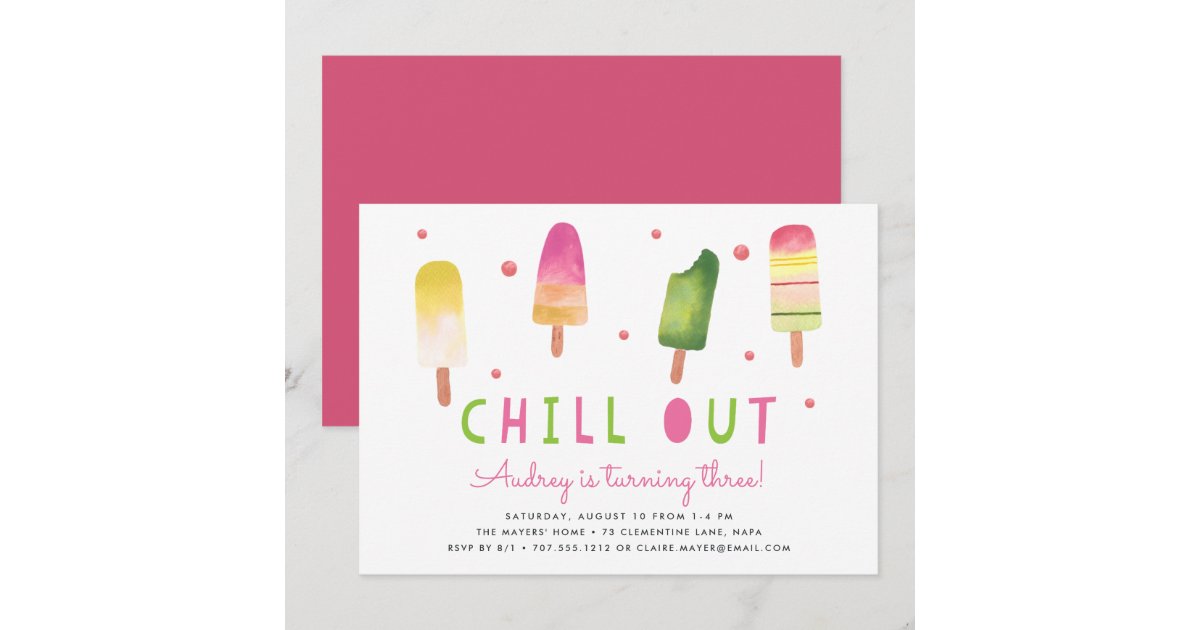 Chill Out | Popsicle Birthday Party Invitation | Zazzle.com