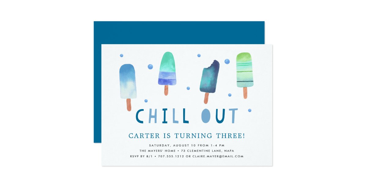 Chill Out | Popsicle Birthday Party Invitation | Zazzle.com