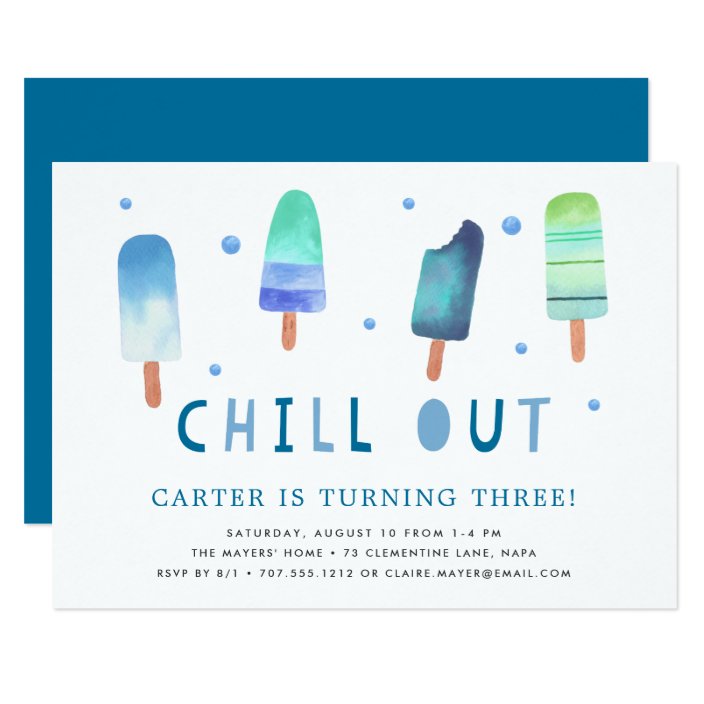 Chill Out | Popsicle Birthday Party Invitation | Zazzle.com