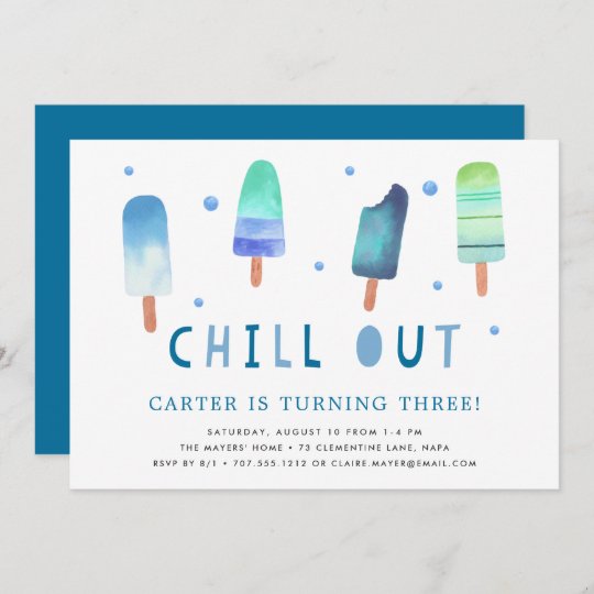 Chill Out | Popsicle Birthday Party Invitation | Zazzle.com