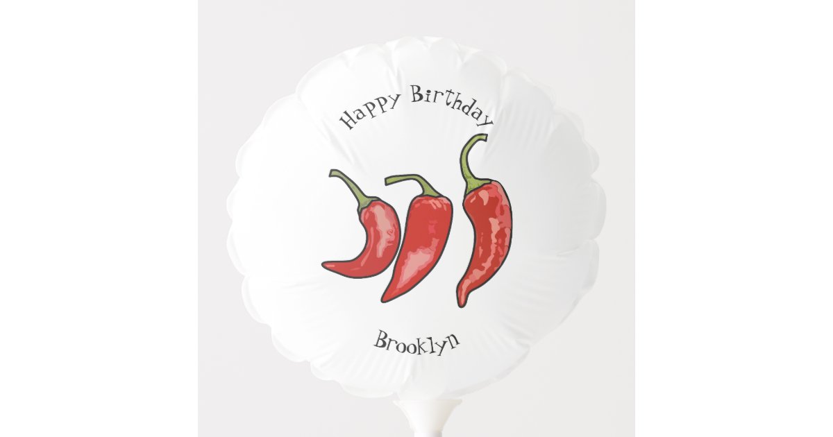 Chilli cartoon illustration balloon | Zazzle